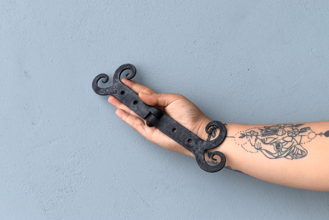 Set of 2 Hand Forged Medieval Decorative Iron Hinge.| Homes, Barn ...