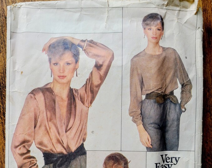Vintage Vogue 2063, Calvin Klein Pattern, Womens Blouse Pattern ...