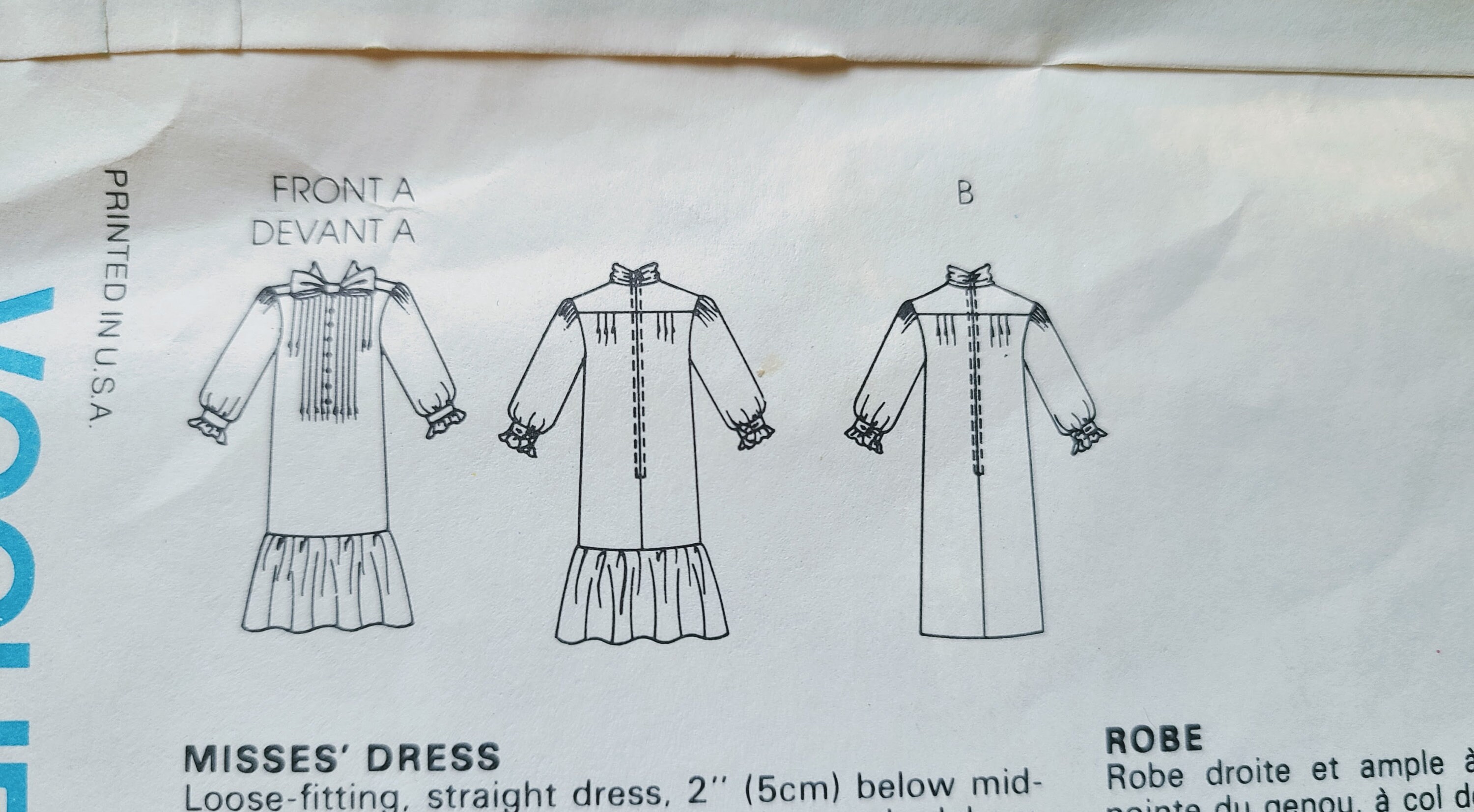 Vintage Vogue 2988 Women's Dress Sewing Pattern Nina - Etsy UK