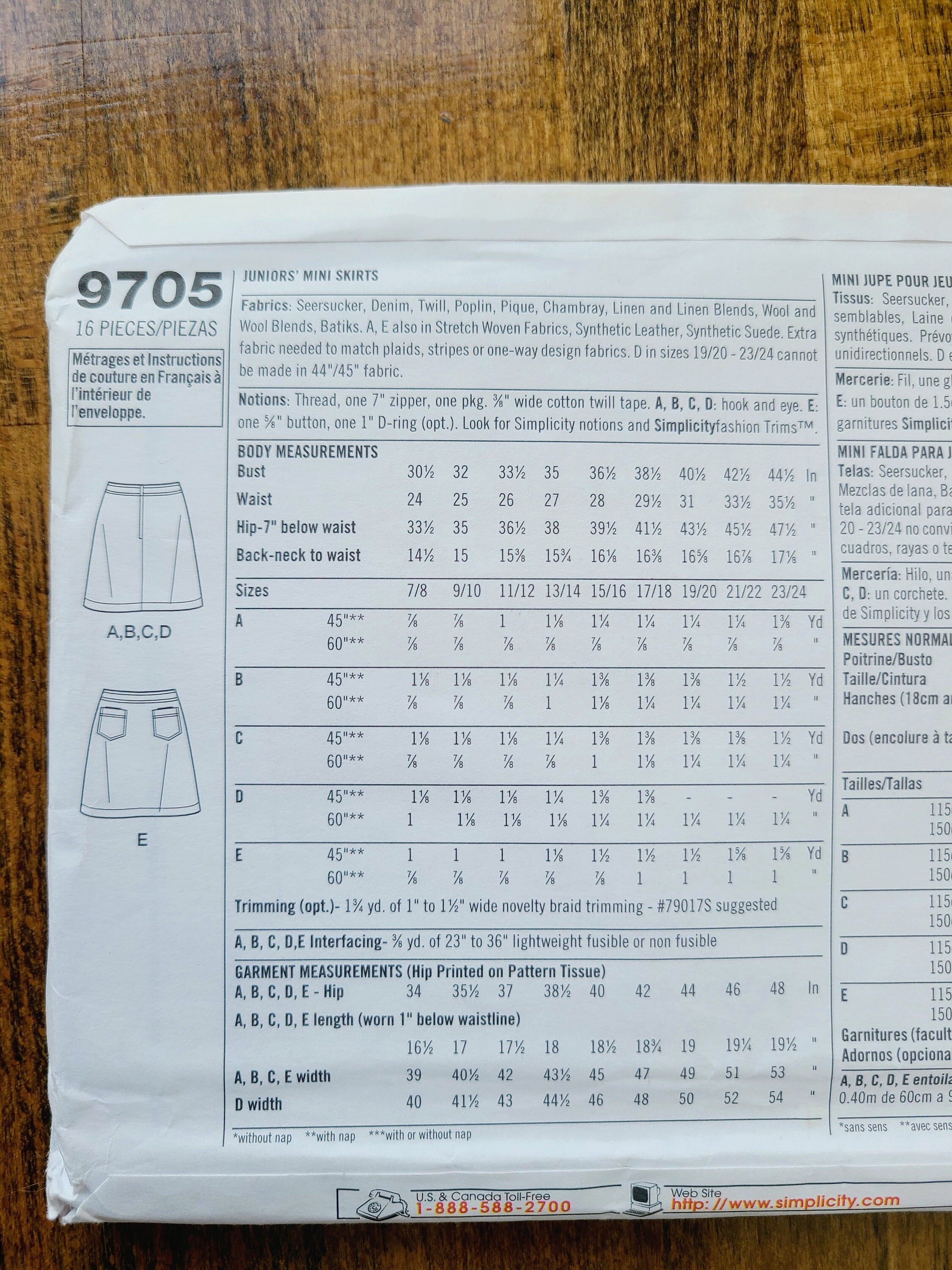 Simplicity 9705 Skirt Pattern, Mini Skirt Pattern, Kilt Pattern, Denim ...