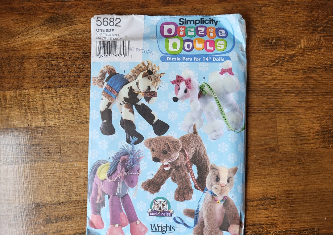 Simplicity 5682 Stuffed Animal Sewing Pattern, Doll Horse Sewing ...