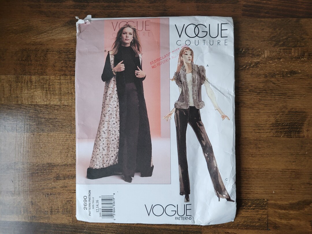Vogue Couture 2690 Womens Vest Pattern, Womens Pants Pattern, Floor ...