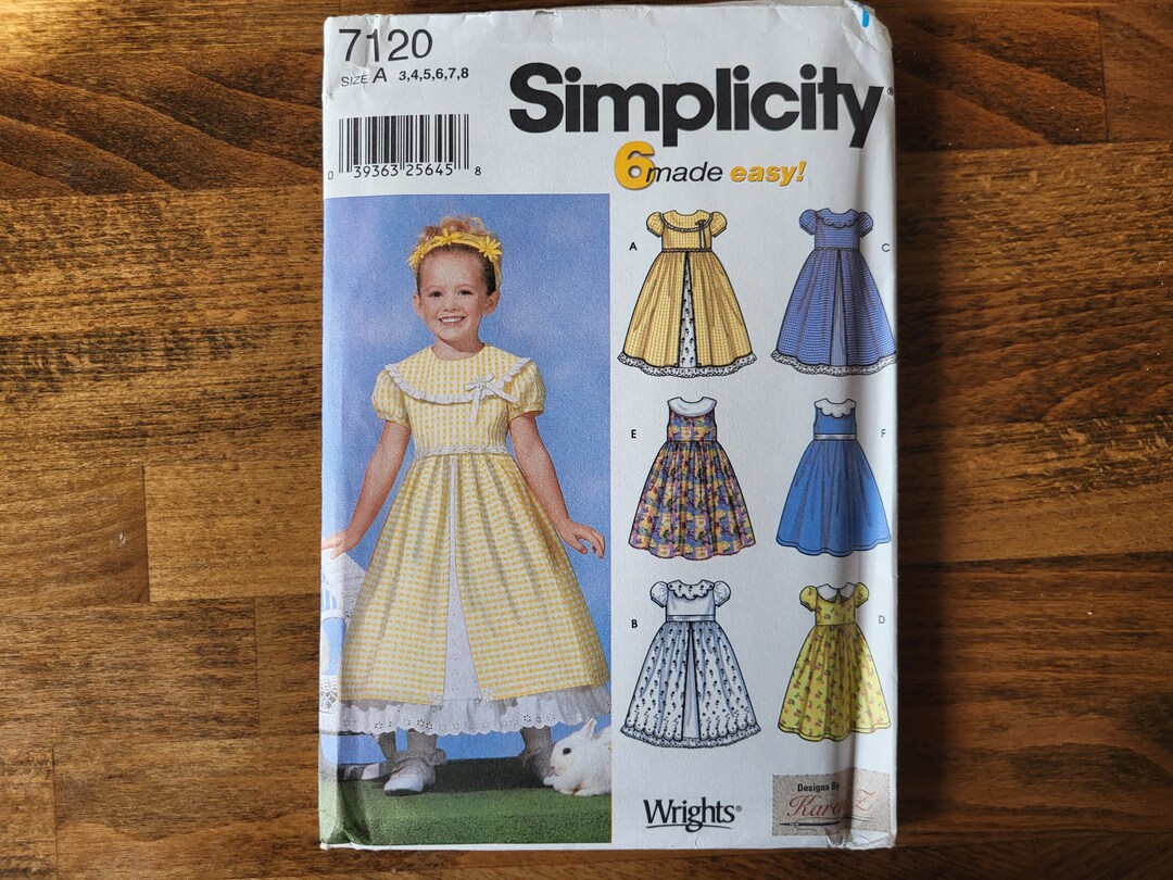 Simplicity 7120 Girls Dress Pattern, Girls Summer Dress, Girls Party ...
