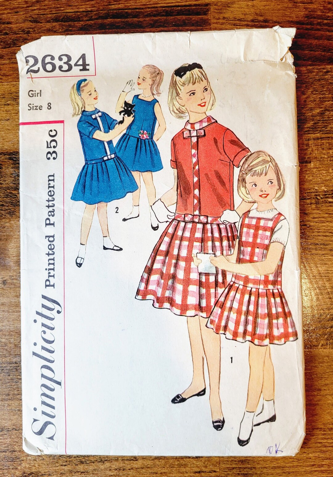 Simplicity 2634 Girls Jumper Pattern, Girls Dress Pattern, Girls Blouse ...