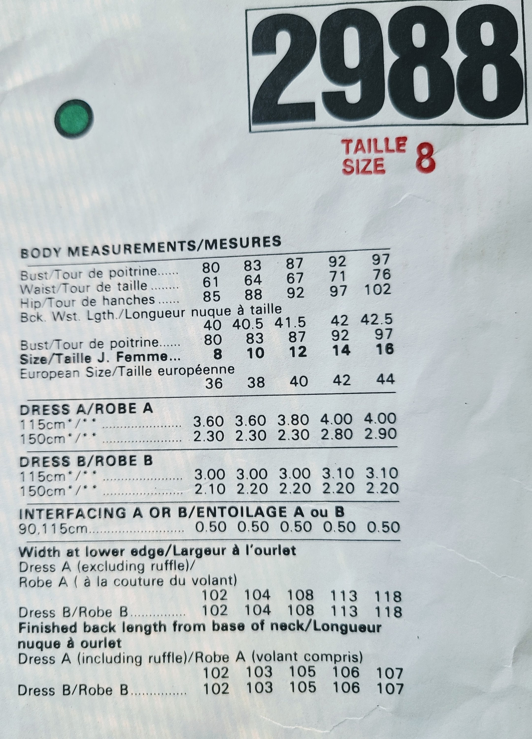 Vintage Vogue 2988 Women's Dress Sewing Pattern Nina - Etsy UK