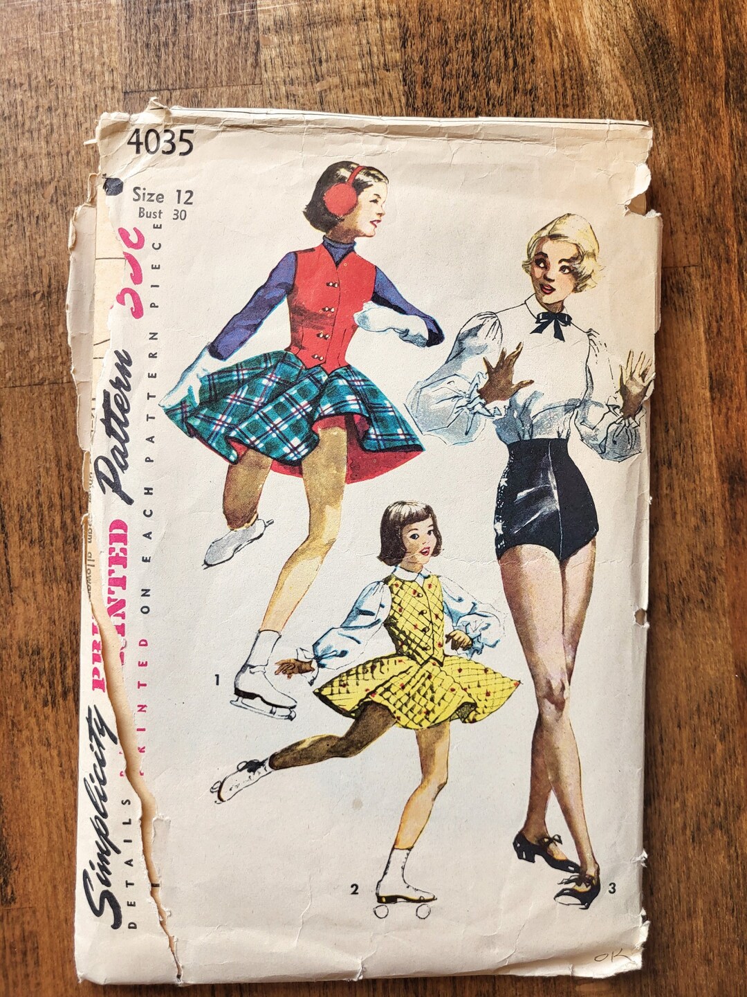 Vintage Simplicity 4035, 50s Dance Uniform Pattern, 50s Skating Uniform ...
