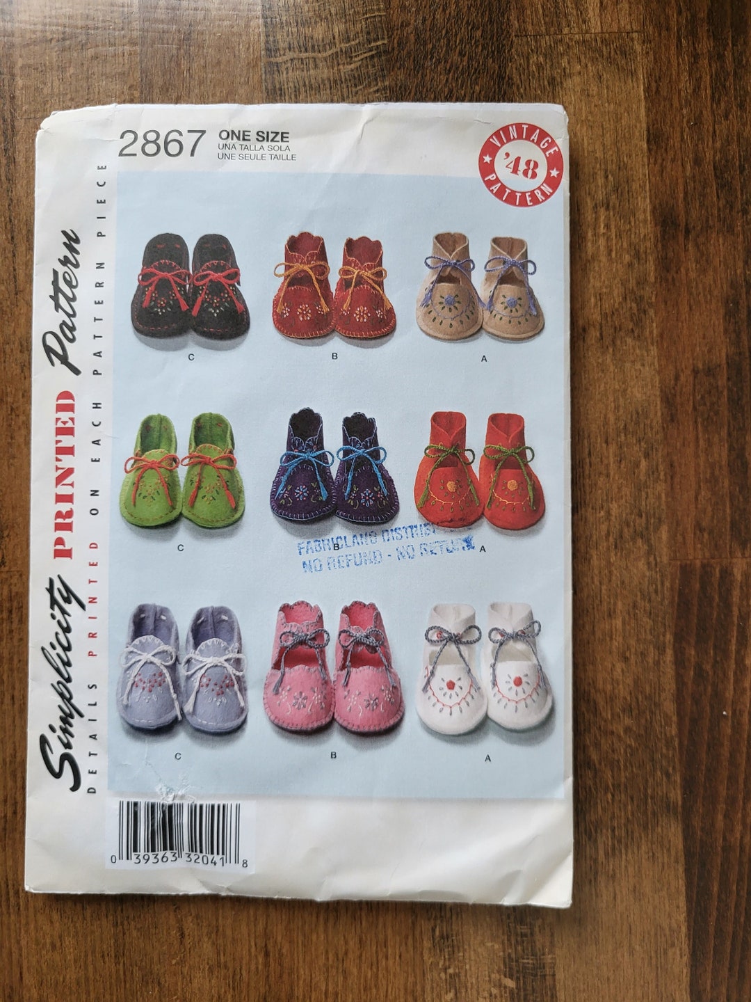 Simplicity 2867 Infant Booties Sewing Pattern, Retro Design Booties ...