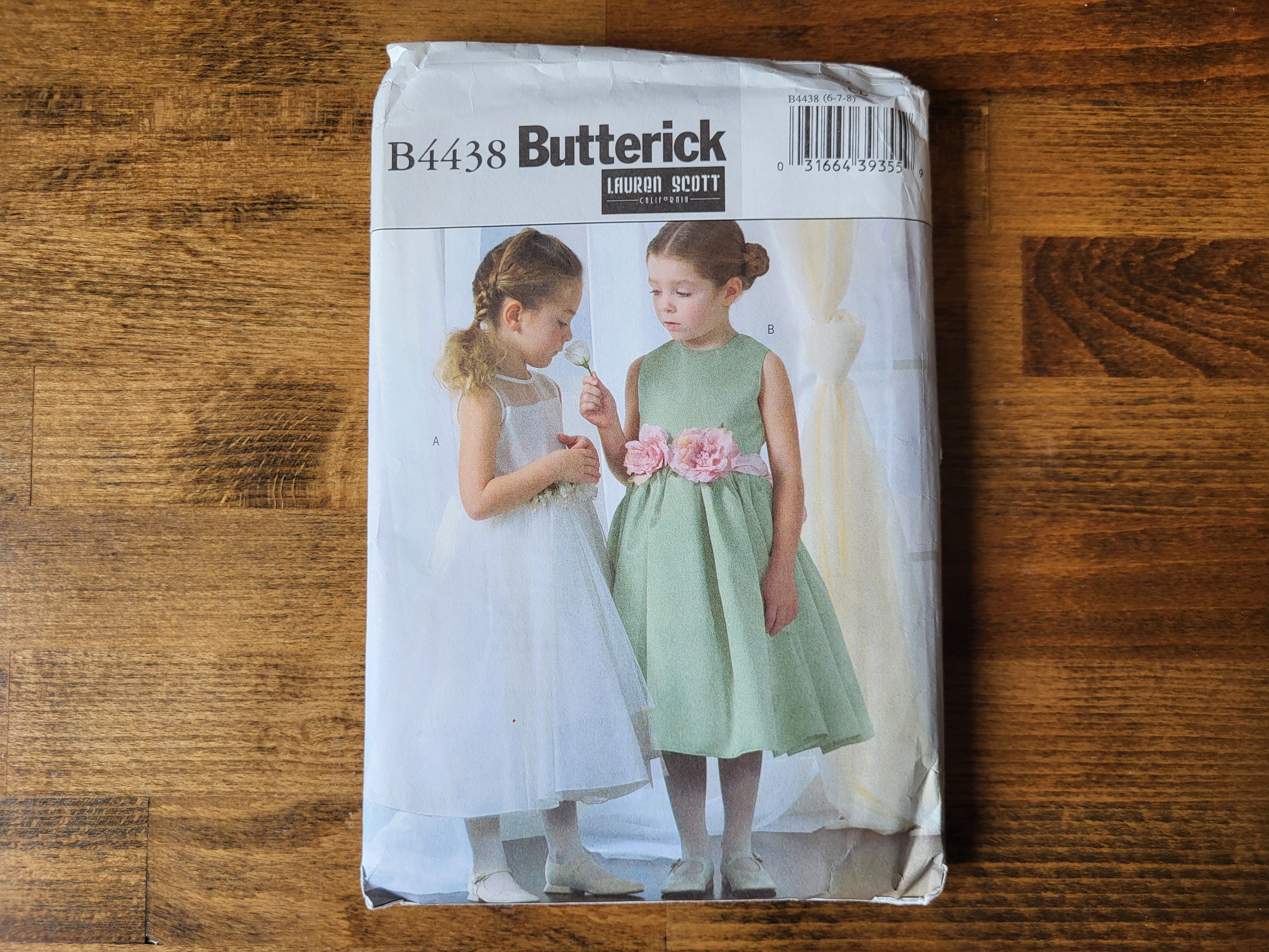 Butterick B4438 Girls Dress Pattern, Flower Girl Dress Pattern, Summer ...
