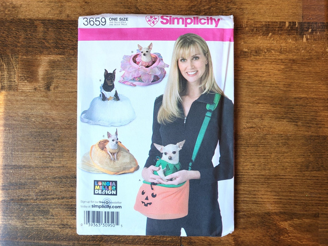 Simplicity 3659 Small Dog Costume Sewing Pattern, Dog Pumpkin Costume ...