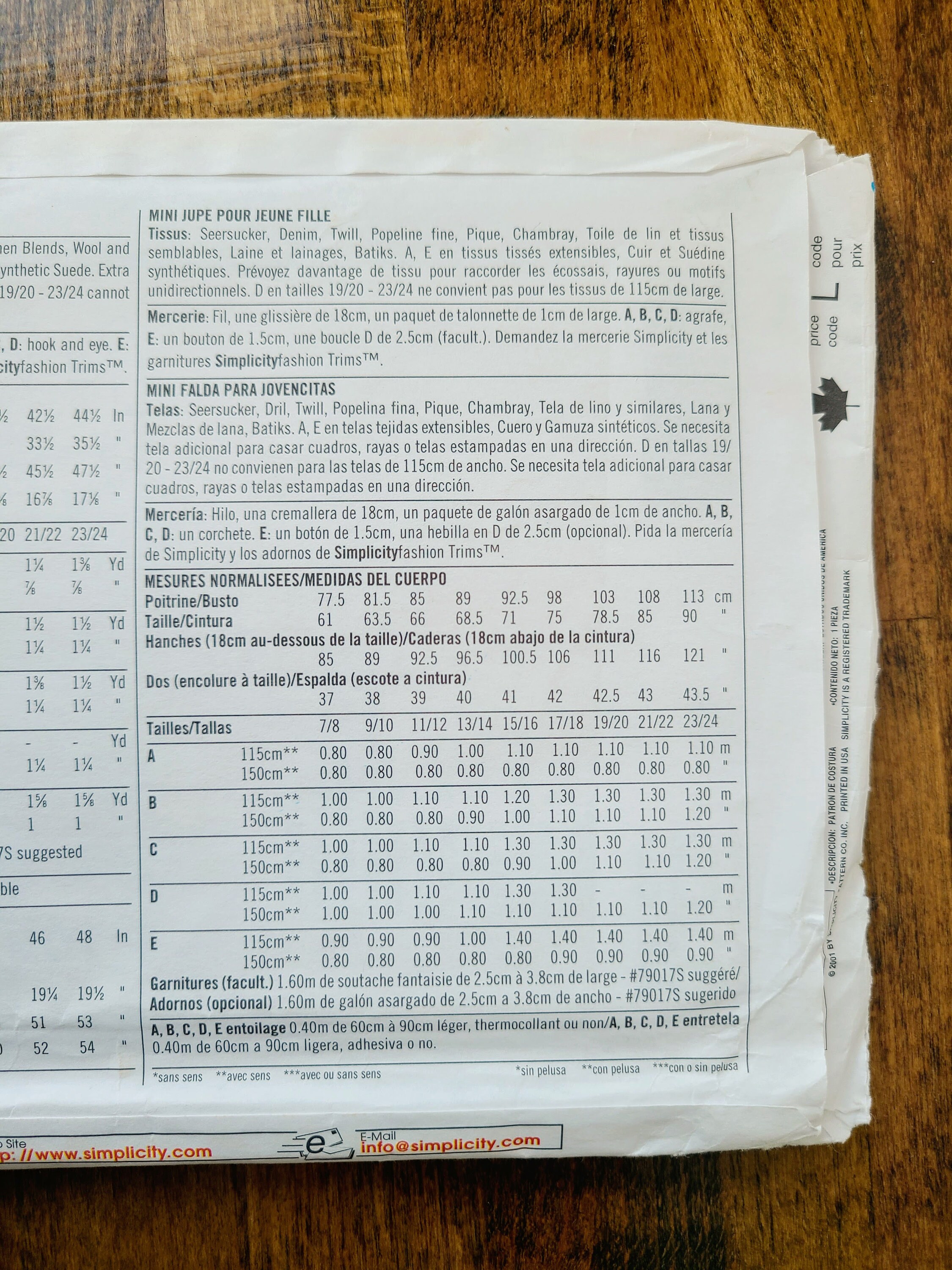 Simplicity 9705 Skirt Pattern, Mini Skirt Pattern, Kilt Pattern, Denim ...