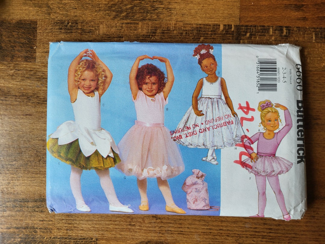 Butterick 6660 Girls Leotard Pattern, Toddler Leotard Pattern, Girls ...