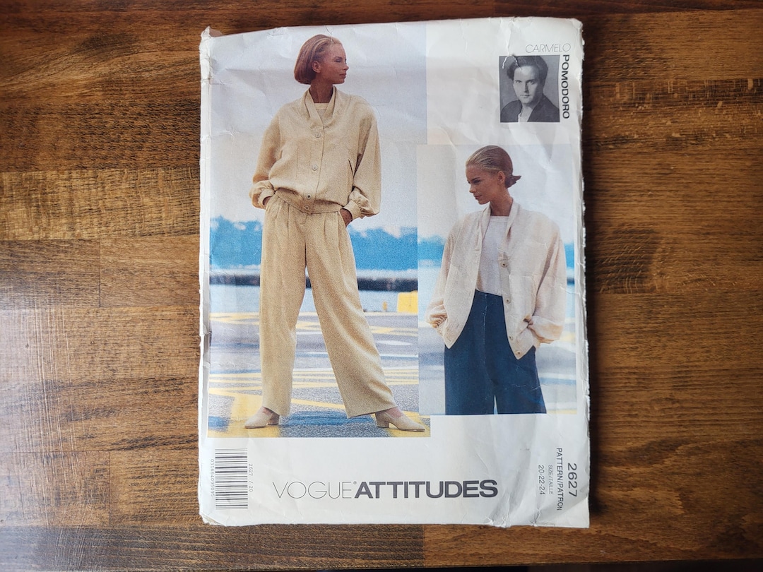 Vogue 2627 Carmel Pomodoro Sewing Pattern, 90s Casual Jacket Pattern ...