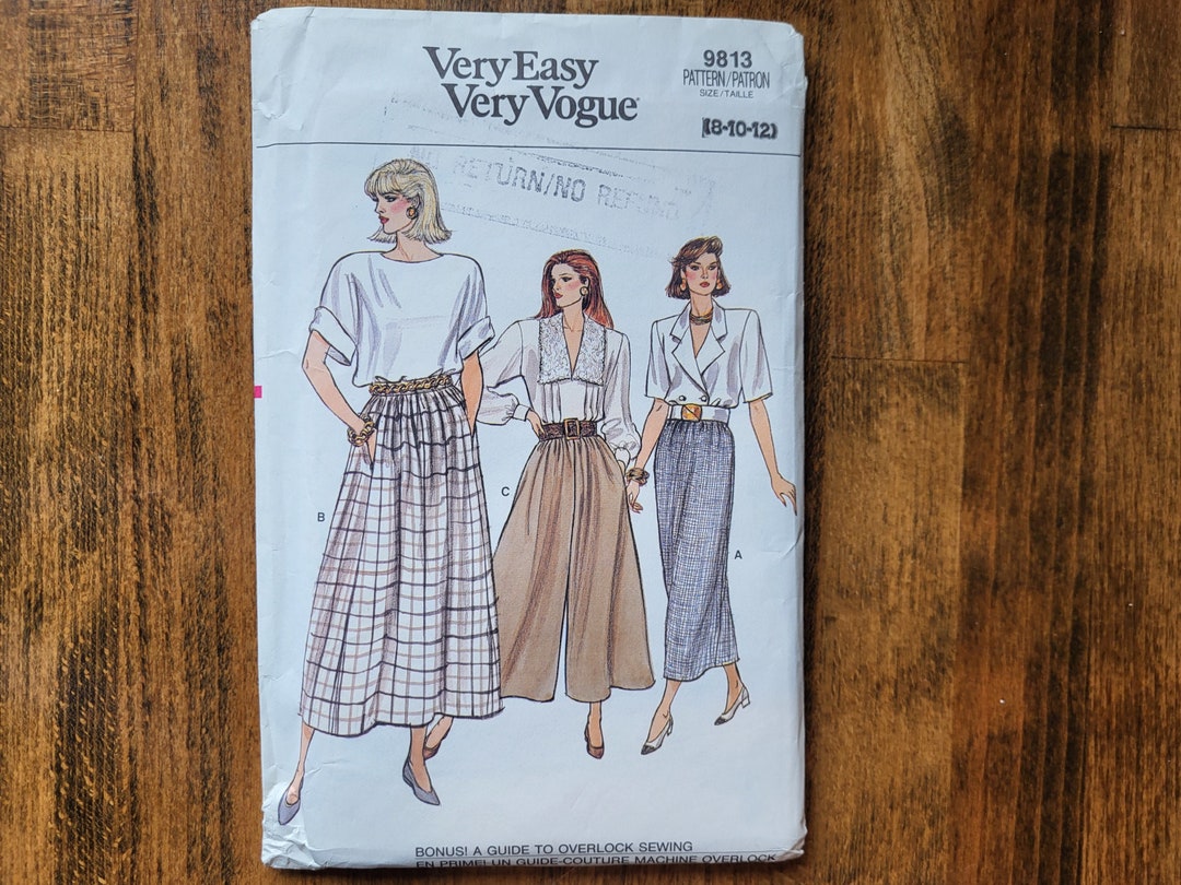 Vogue 9813 Womens Skirt Pattern, Straight Skirt, Dirndl Skirt Pattern ...