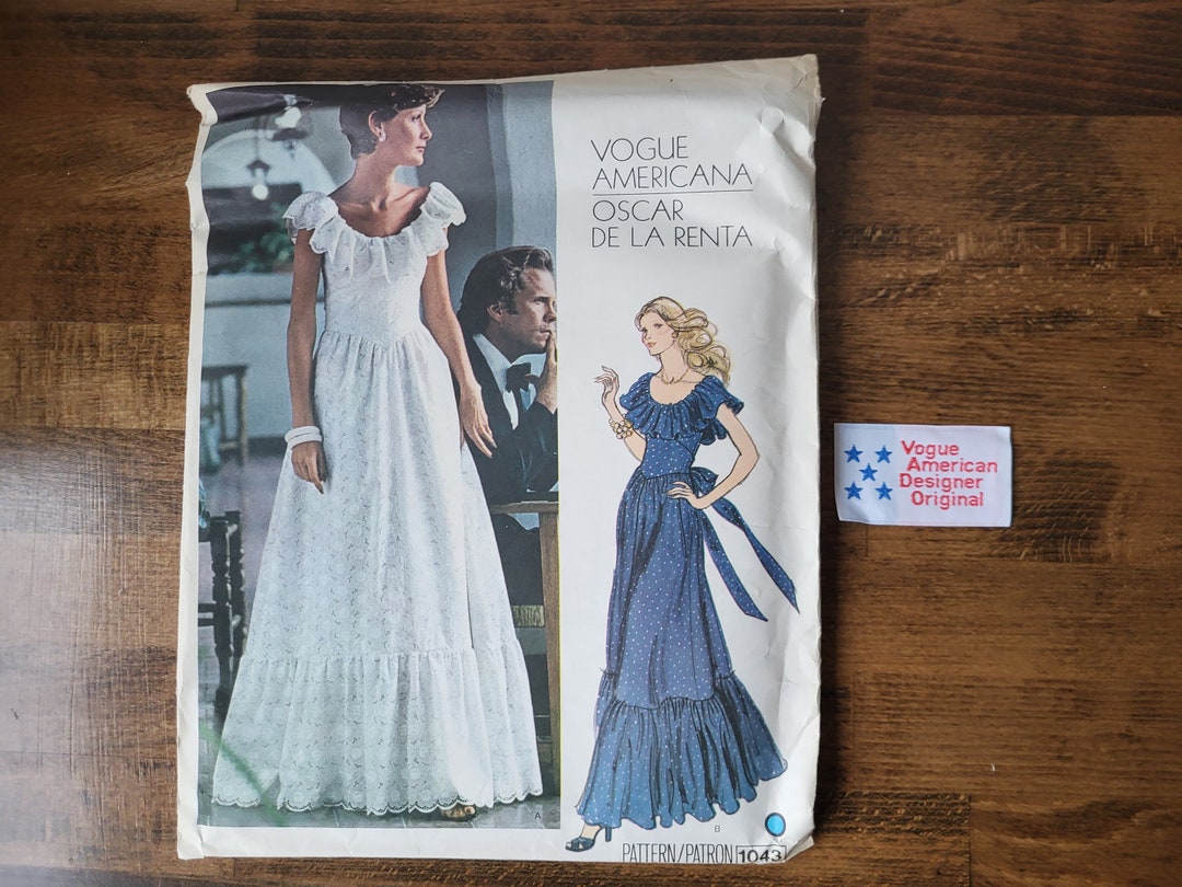 Vintage Vogue 1043 Oscar De La Renta Sewing Pattern, 70s Dress Pattern ...