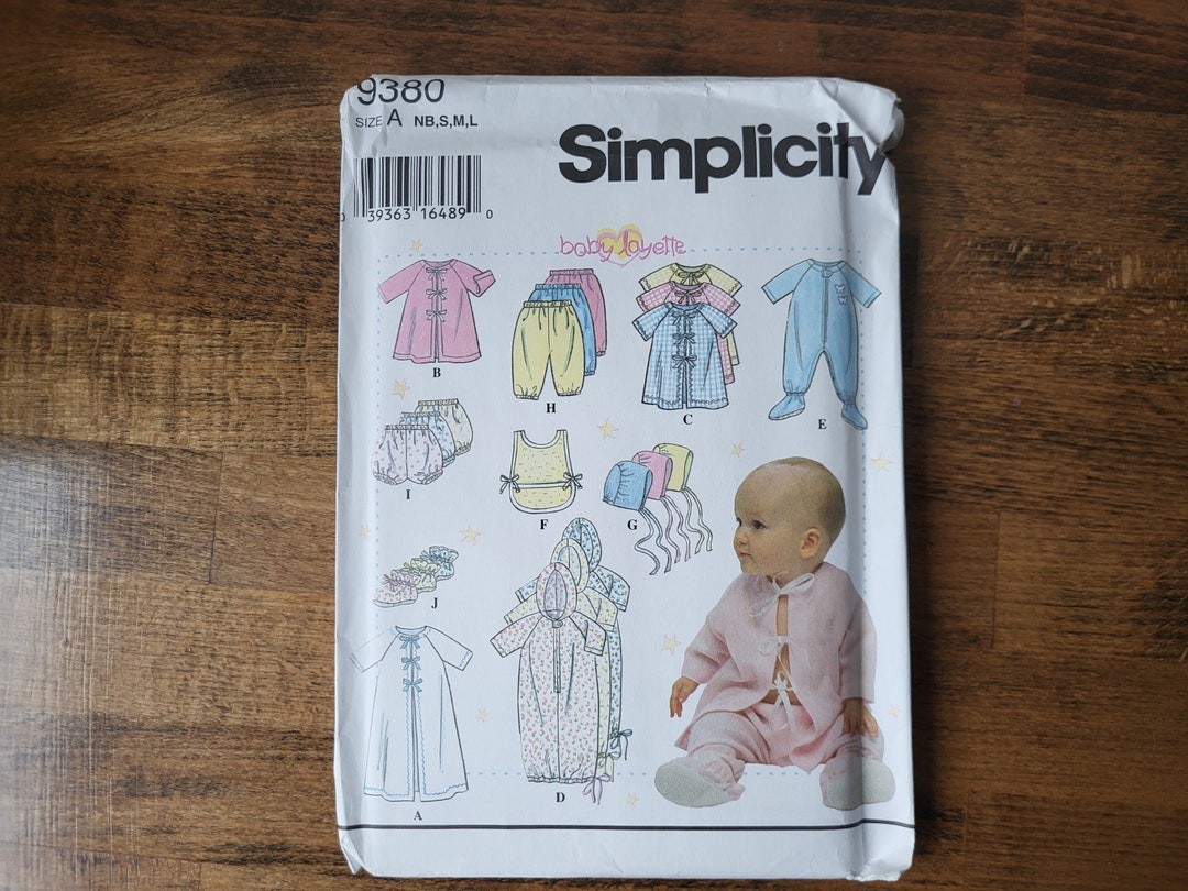 Simplicity 9380 Infant Layette Sewing Pattern, Infant Robe Pattern ...