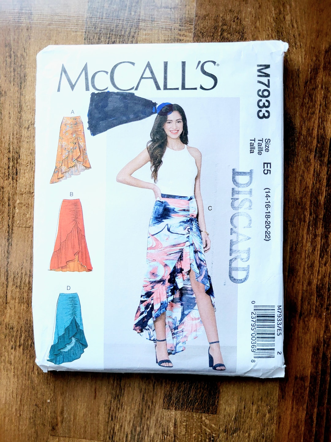 Mccall M7933 Womens Skirt Pattern, Asymmetrical Skirt Pattern, Knit Skirt Pattern, Long Skirt ...