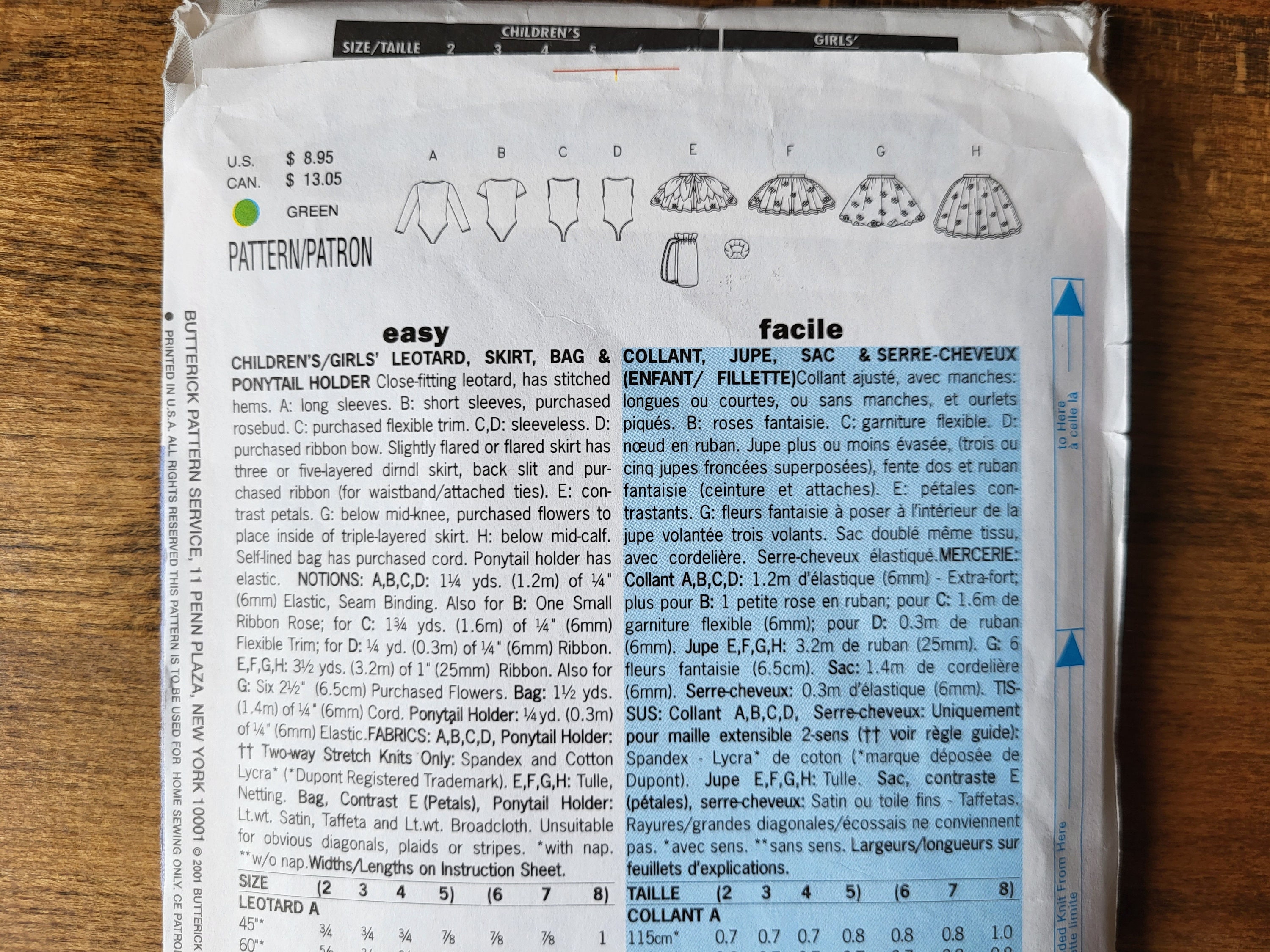 Butterick 6660 Girls Leotard Pattern Toddler Leotard Pattern - Etsy