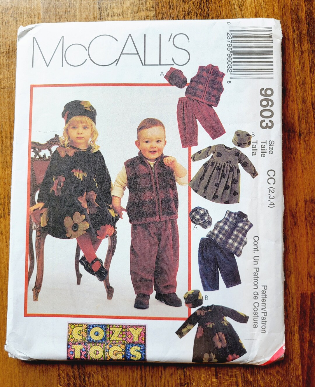 Mccall's 9603 Kids Fall Sewing Pattern, Girls Dress Pattern, Boys Pants ...