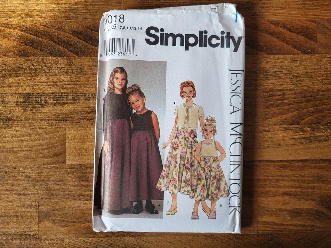 Simplicity 9018 Girls Dress Pattern, Girls Winter Dress, Girls Holiday ...