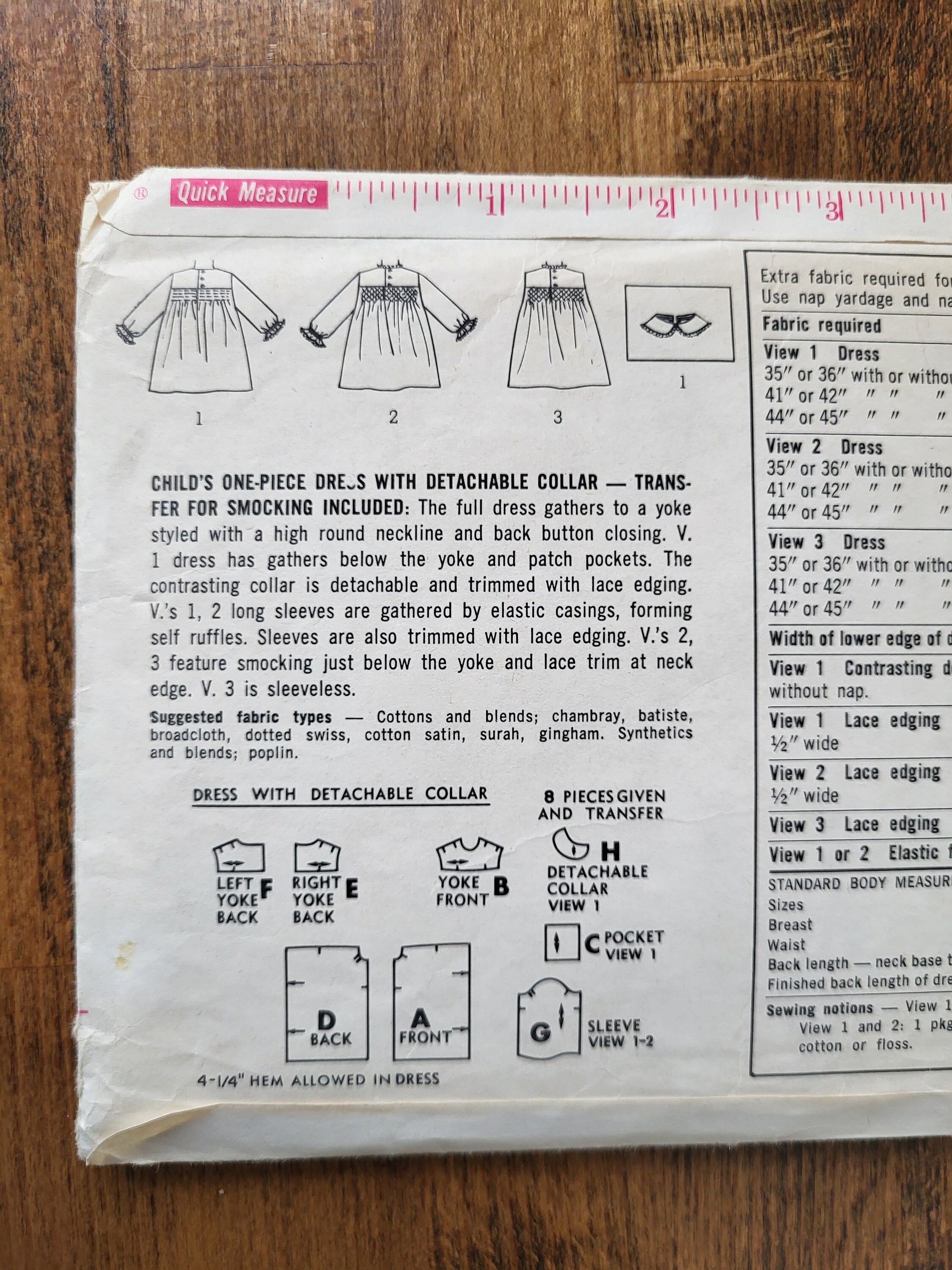 Vintage Simplicity 5553 Girls Smocked Dress Pattern, Toddler Dress ...