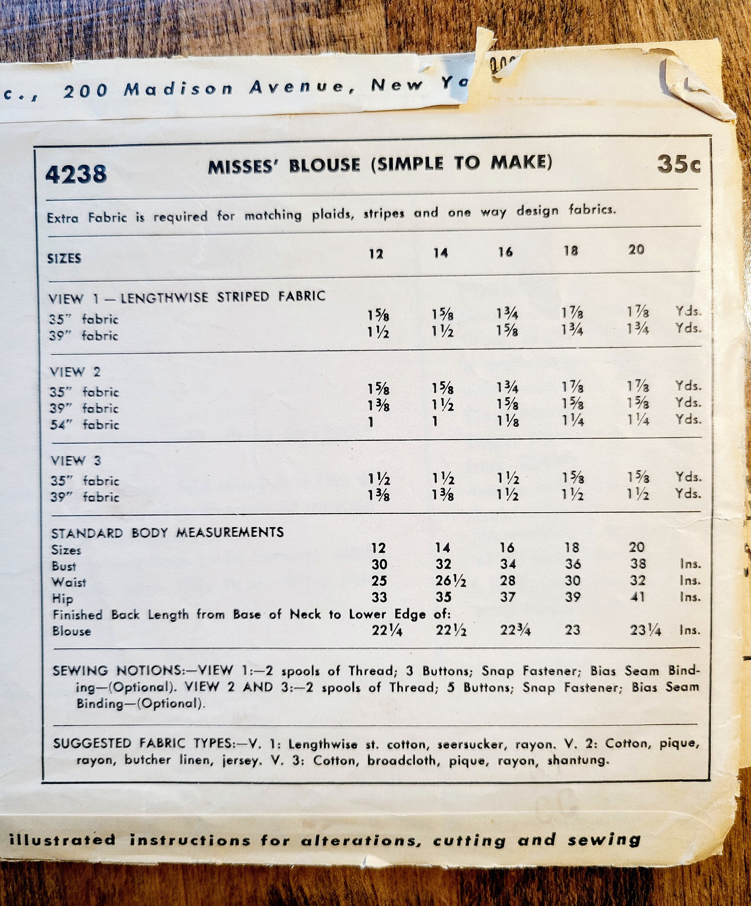 Simplicity 4238 Ladies Blouse Pattern, 50s Blouse Pattern, Sleeveless ...