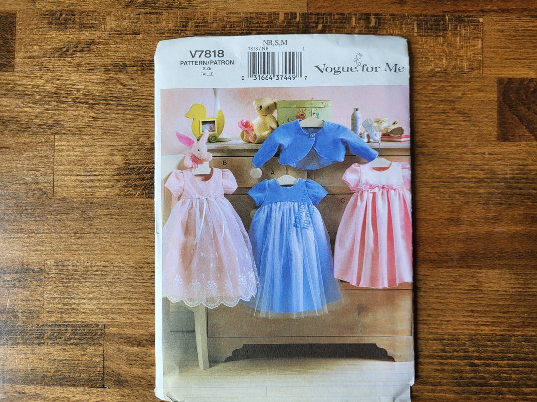 Vogue V7818 Infant Dress Pattern, Baby Dress Pattern, 1st Birthday ...