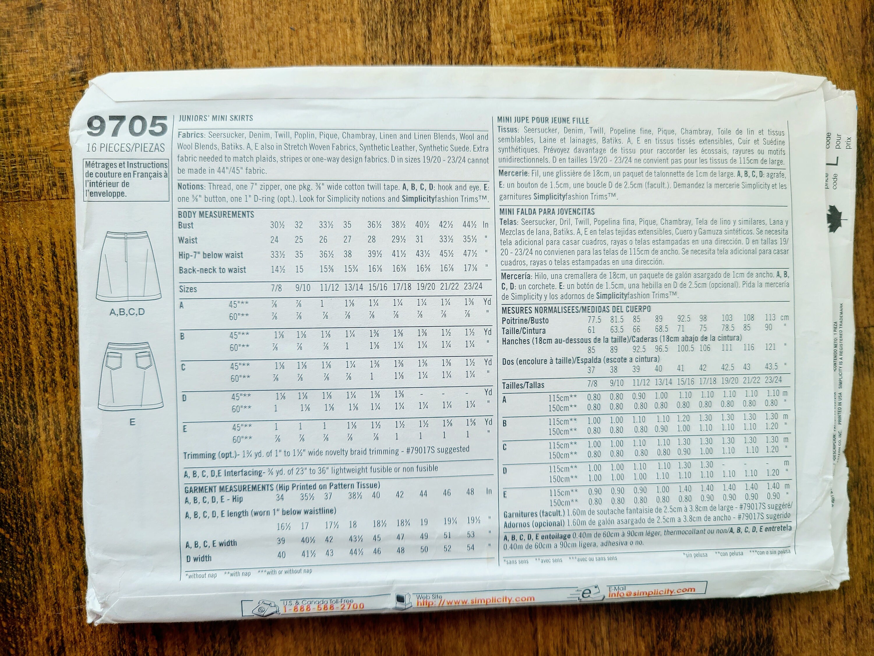 Simplicity 9705 Skirt Pattern, Mini Skirt Pattern, Kilt Pattern, Denim ...