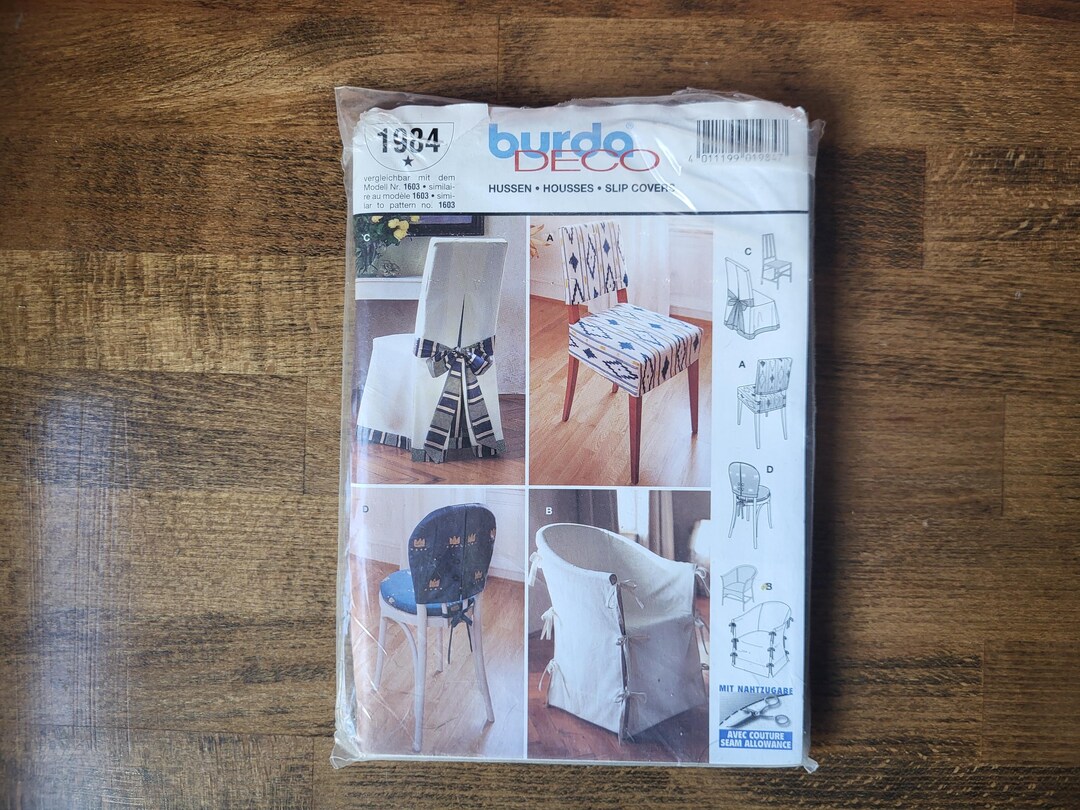 Burda 1984 Chair Cover Sewing Pattern, Chair Slipcover Sewing Pattern ...
