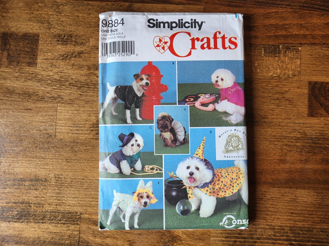 Simplicity 9884 Dog Costume Sewing Pattern, Dog Cowboy Costume, Dog ...