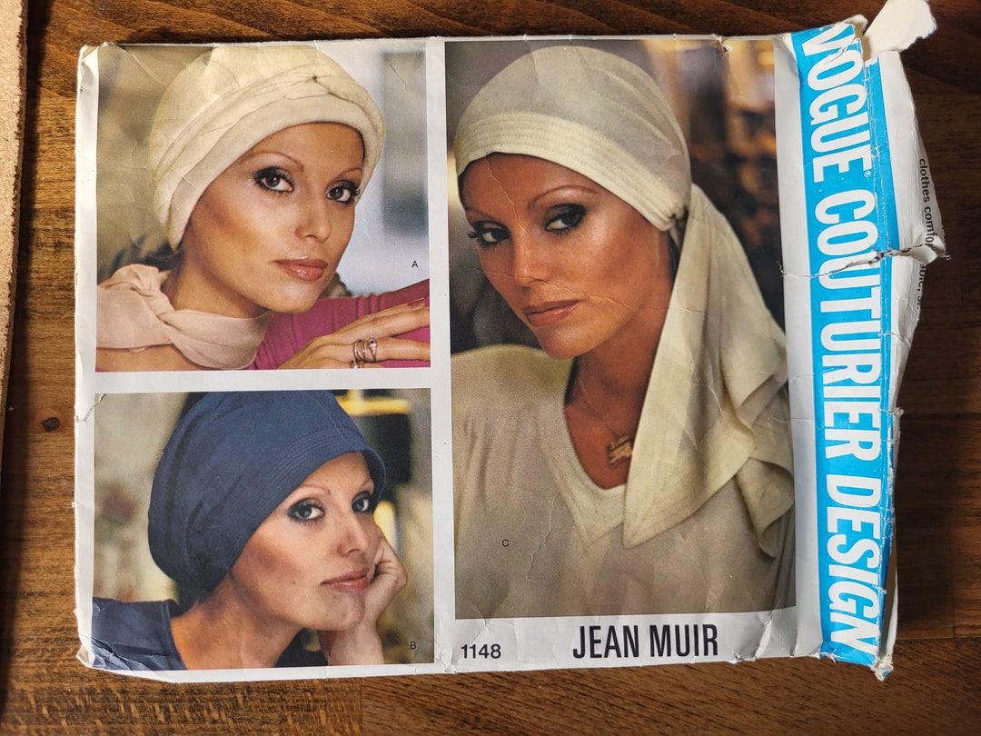 Vogue 1148 Jean Muir Sewing Pattern, Head Covering Pattern, 70s Head ...
