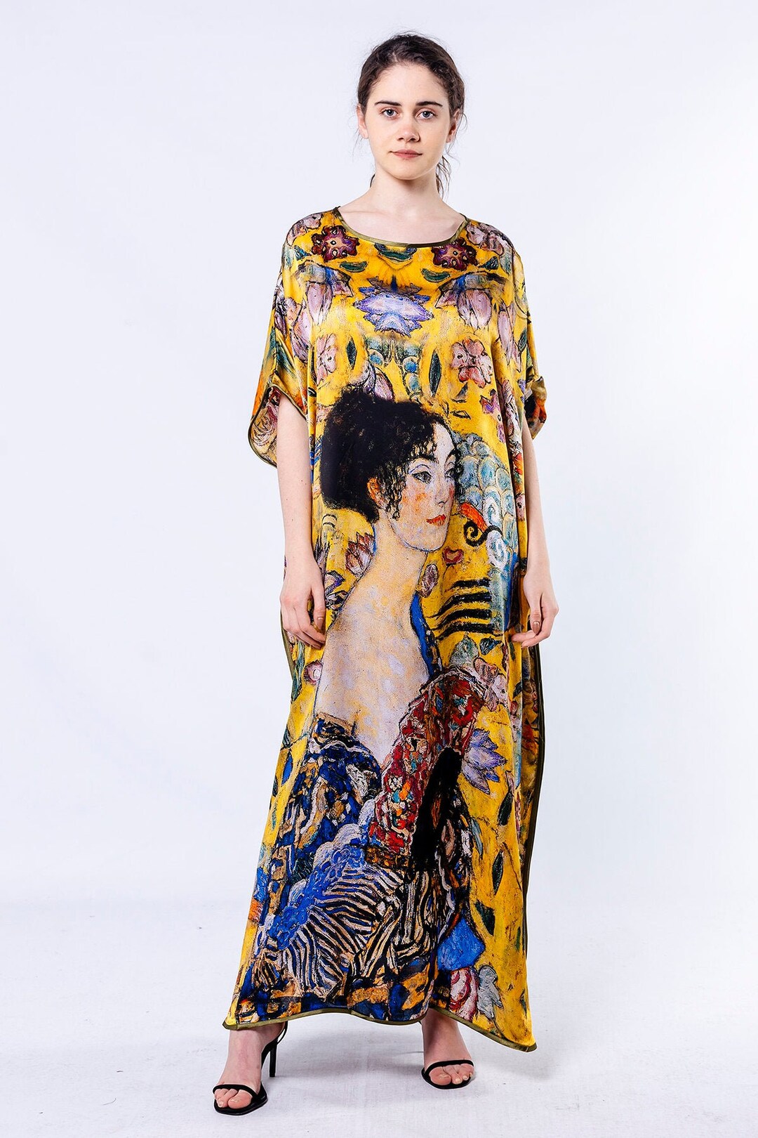 Oversized Silk Dress Plus Size Silk Kaftan Cottagecore - Etsy UK