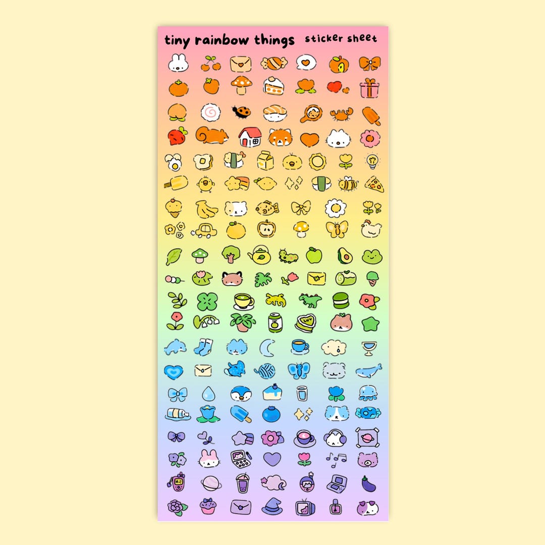 Tiny Rainbow Things Planner Stickers - Etsy