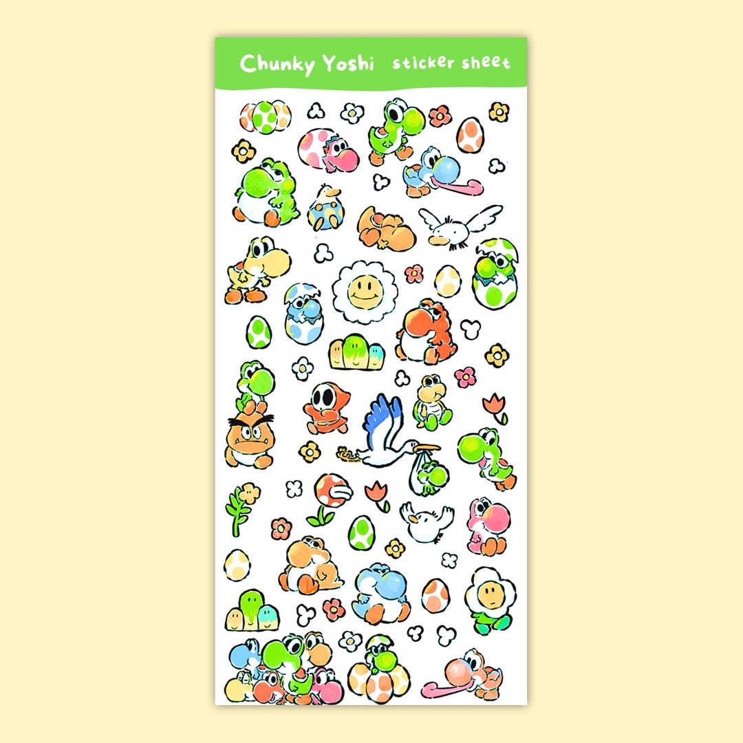 Yoshi Sticker Sheet - Etsy