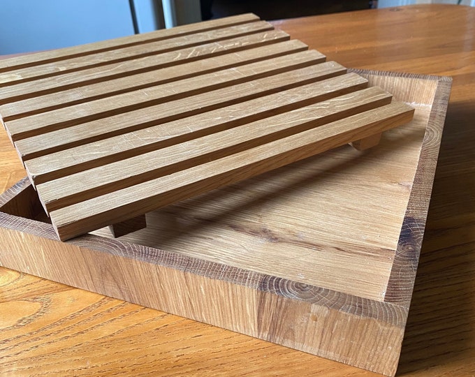 Cutting Board With Crumb Catcher Crumb Trays Wooden Bread Board Unique ...