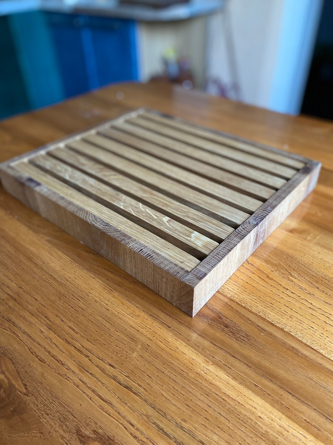 Cutting Board With Crumb Catcher Crumb Trays Wooden Bread - Etsy