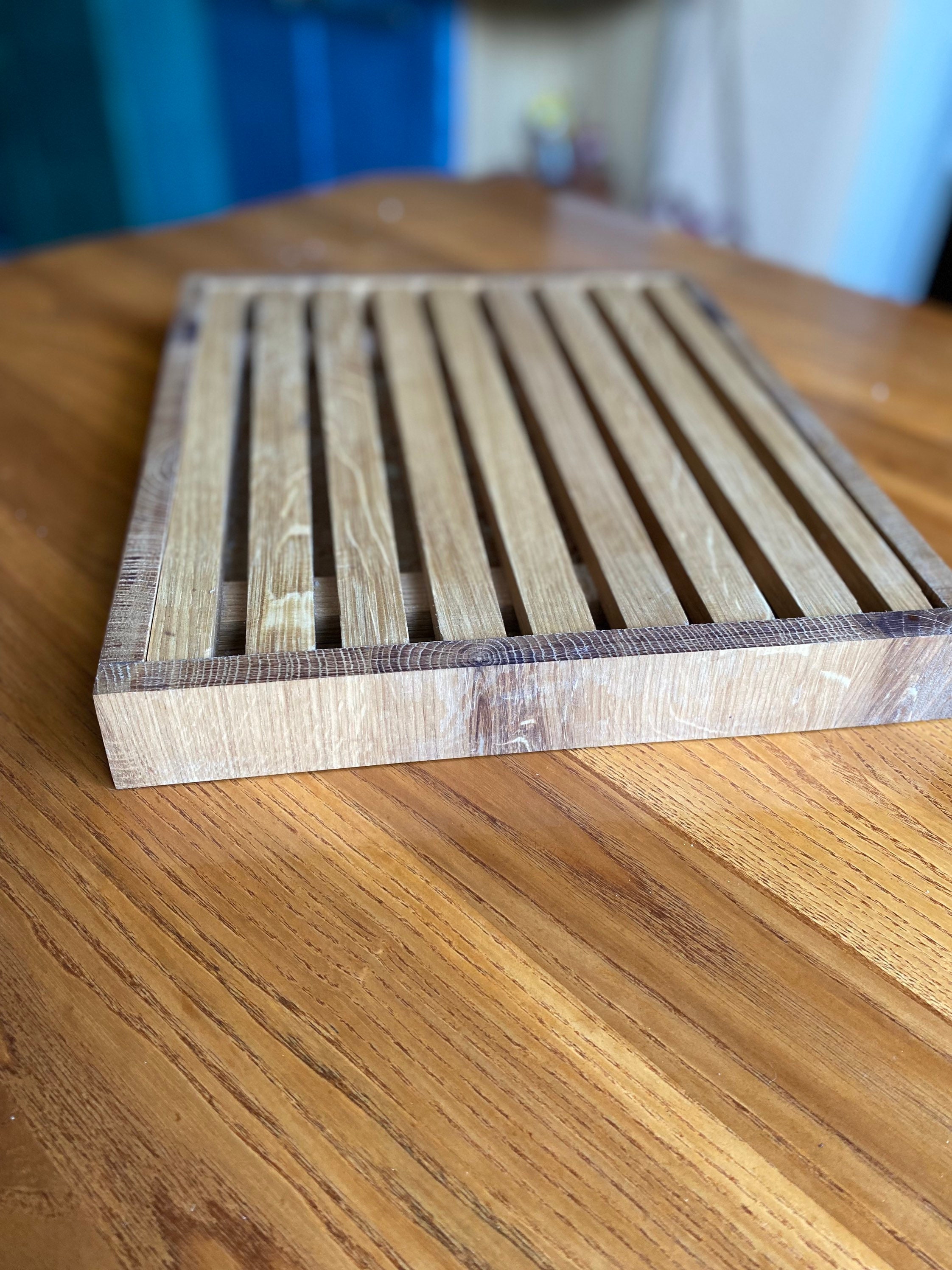 Cutting Board With Crumb Catcher Crumb Trays Wooden Bread - Etsy