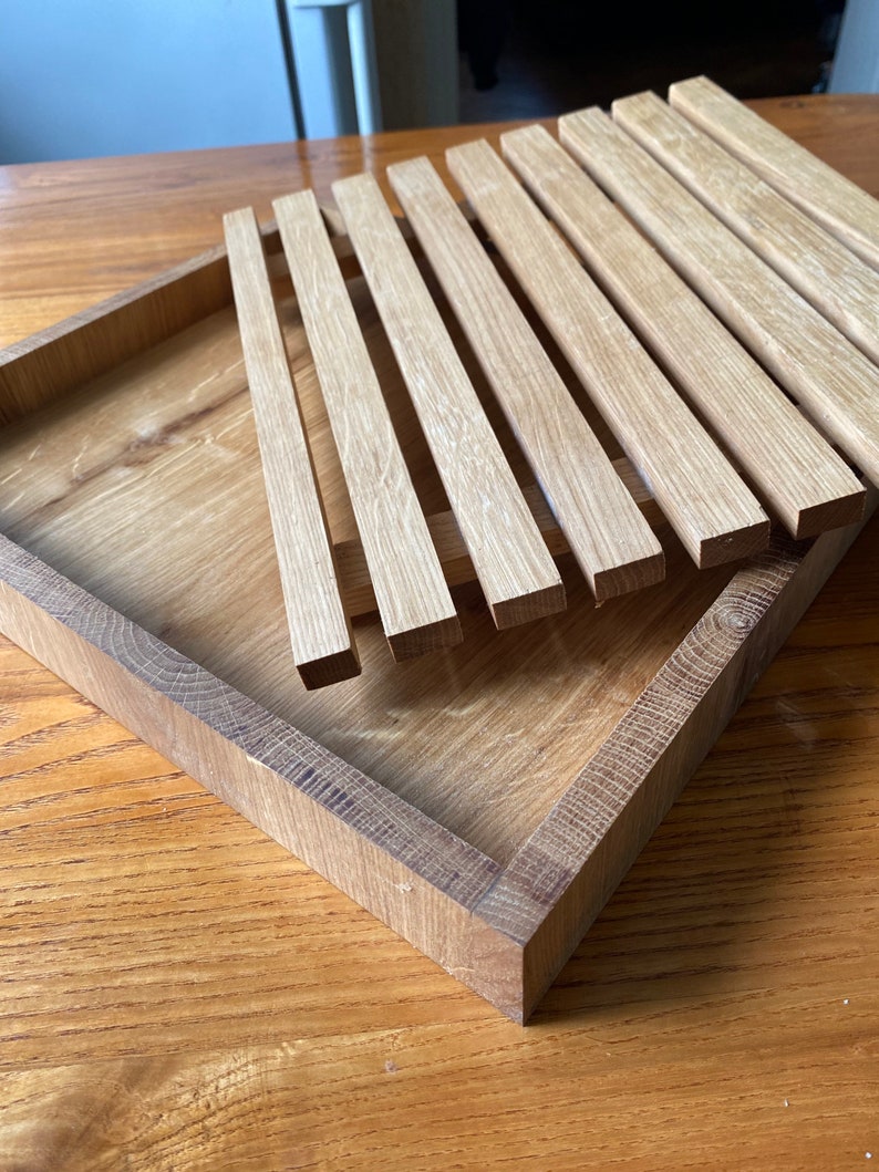Cutting Board With Crumb Catcher Crumb Trays Wooden Bread - Etsy