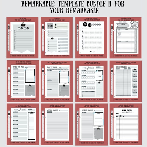 Remarkable 1 & 2 Template Bundle II for Your Remarkable 1 or | Etsy