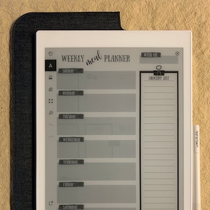 Remarkable 1 or 2 | Weekly Meal Planner - Sunday & Monday Start Date - Etsy