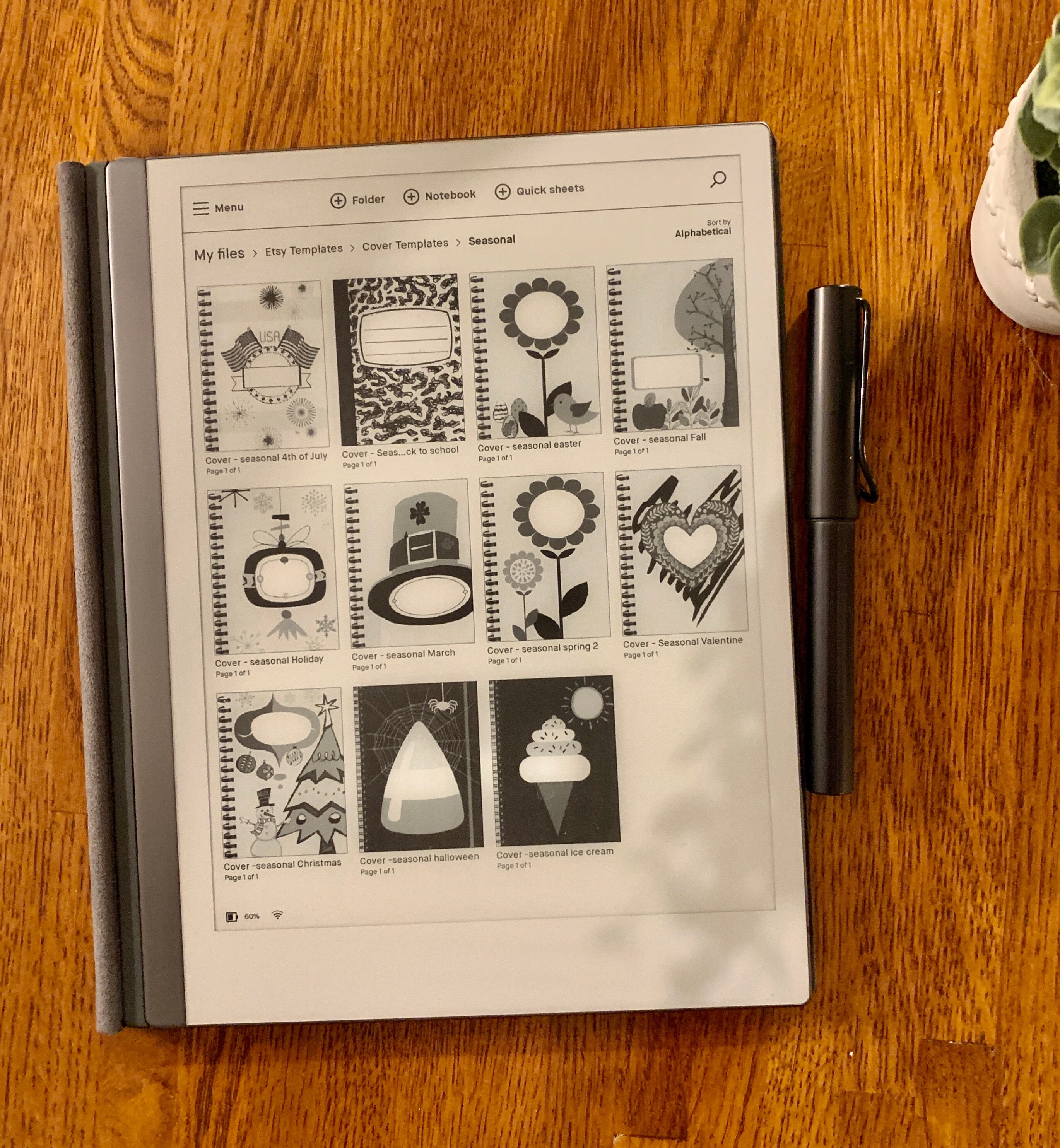 Remarkable 1 & 2 | Notebook Covertemplates - Seasonal Bundle for Your ...