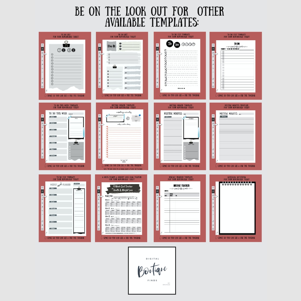 Remarkable 1 & 2 Template Bundle II for Your Remarkable 1 or | Etsy