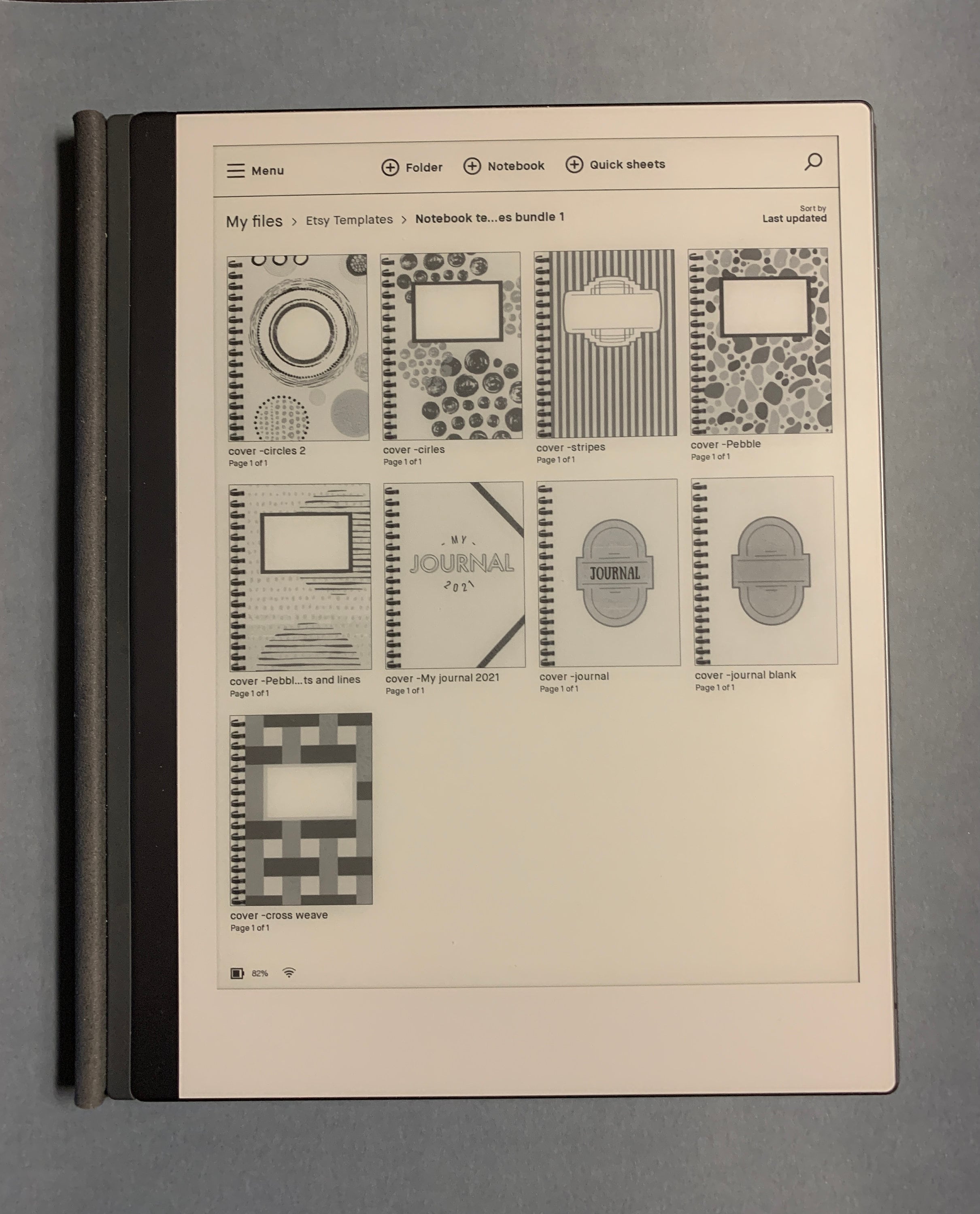 Remarkable 1 & 2 Notebook Covertemplates Bundle I for Your | Etsy Canada