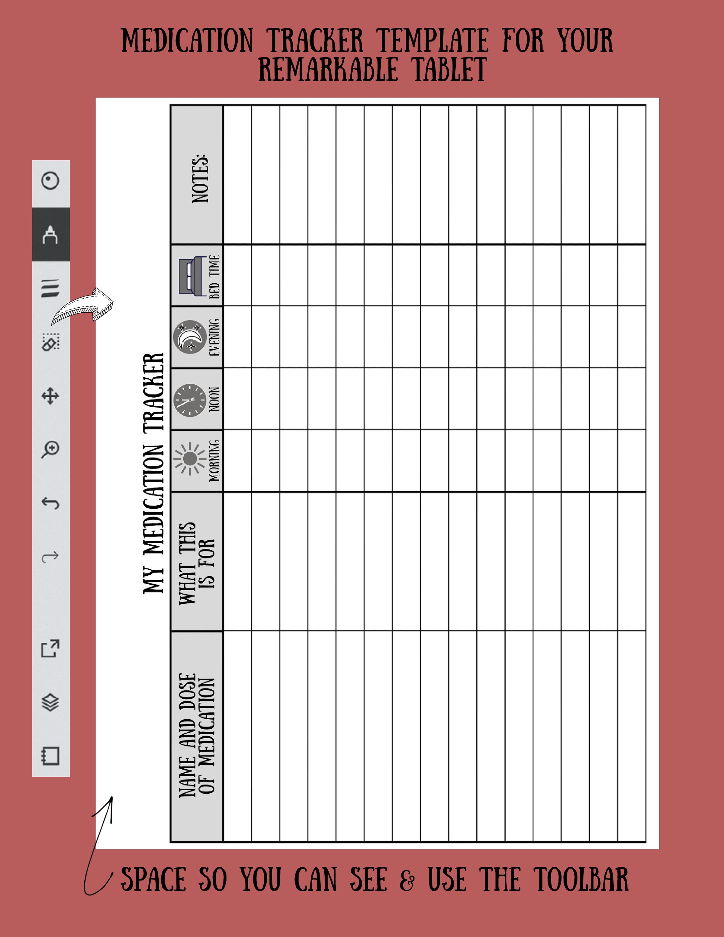 Remarkable | Medication Tracker Template - Etsy