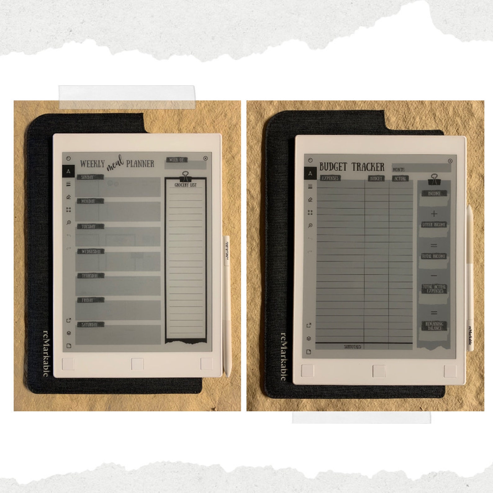 Remarkable 1 & 2 | Template Bundle II for Your Remarkable 1 or 2 Tablet ...