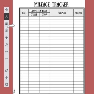 Remarkable | Mileage Tracker Simple Template - Etsy