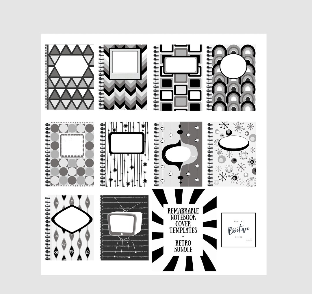 Remarkable 1 & 2 | Notebook Cover Templates - RETRO Bundle for Your ...