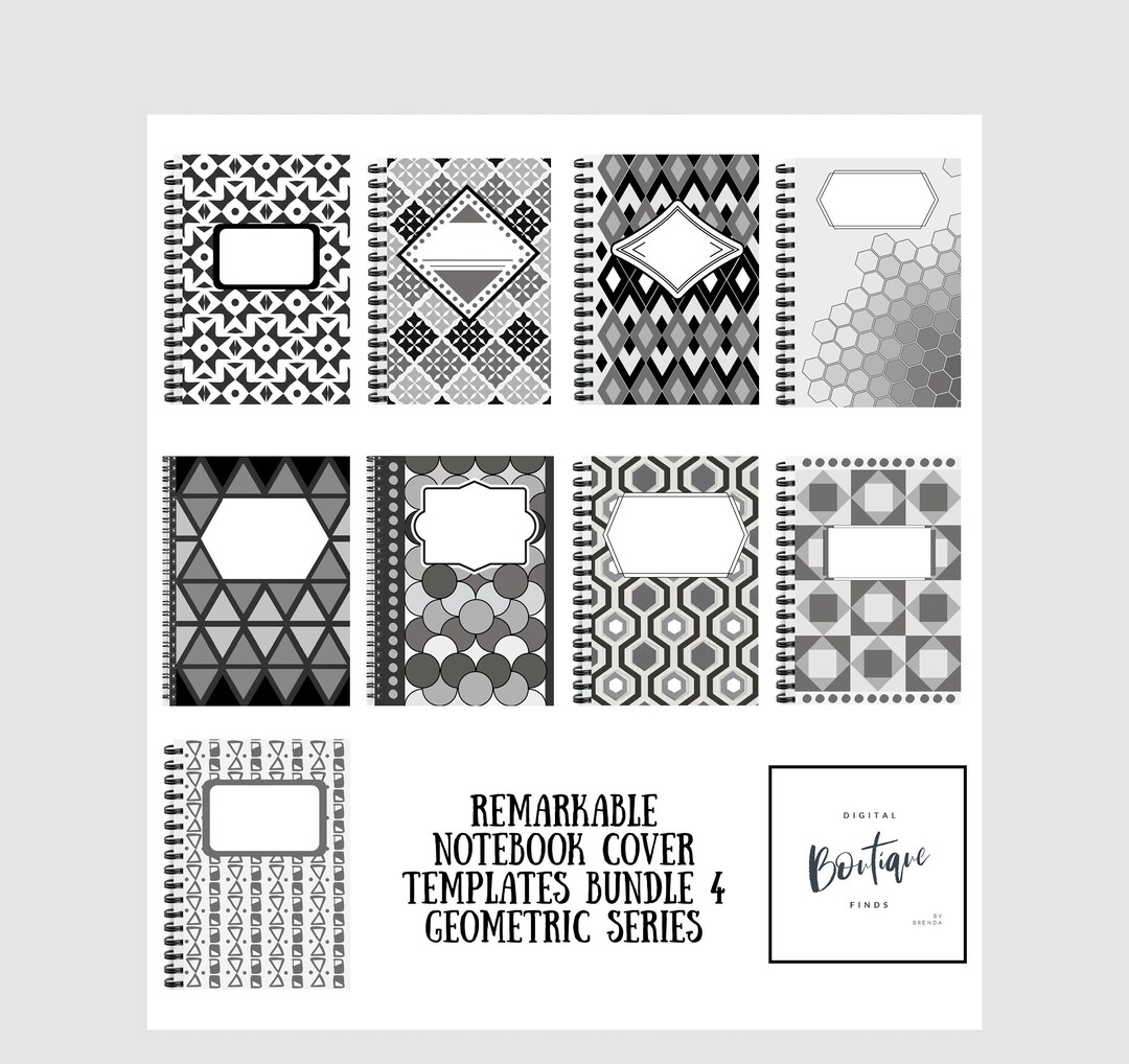 Remarkable 1 & 2 | Notebook Cover Templates - Bundle 4 for Your ...
