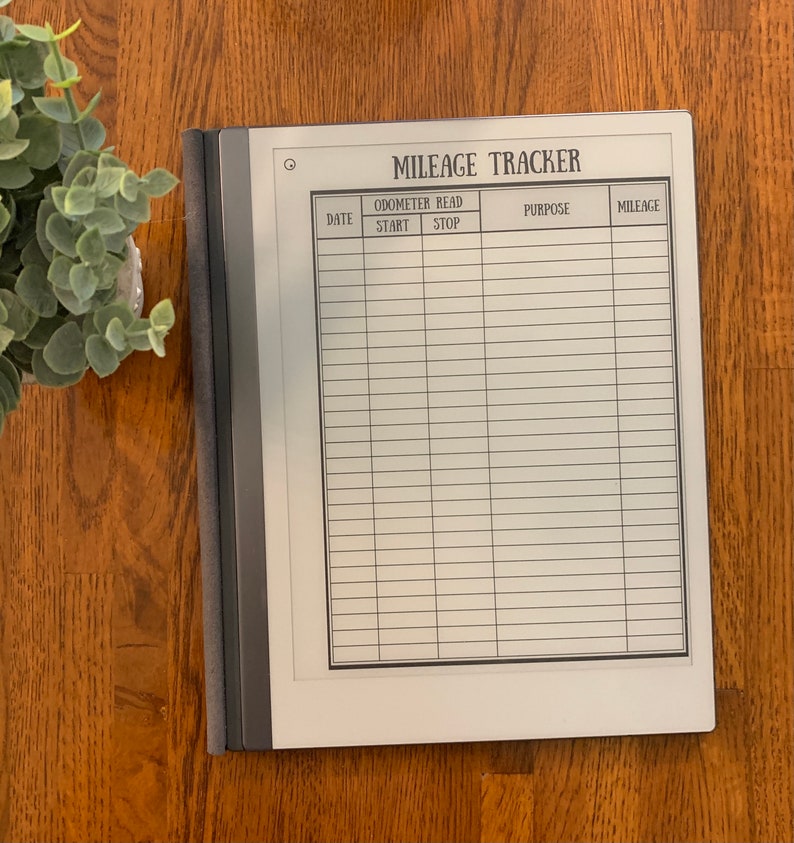 Remarkable | Mileage Tracker Simple Template - Etsy