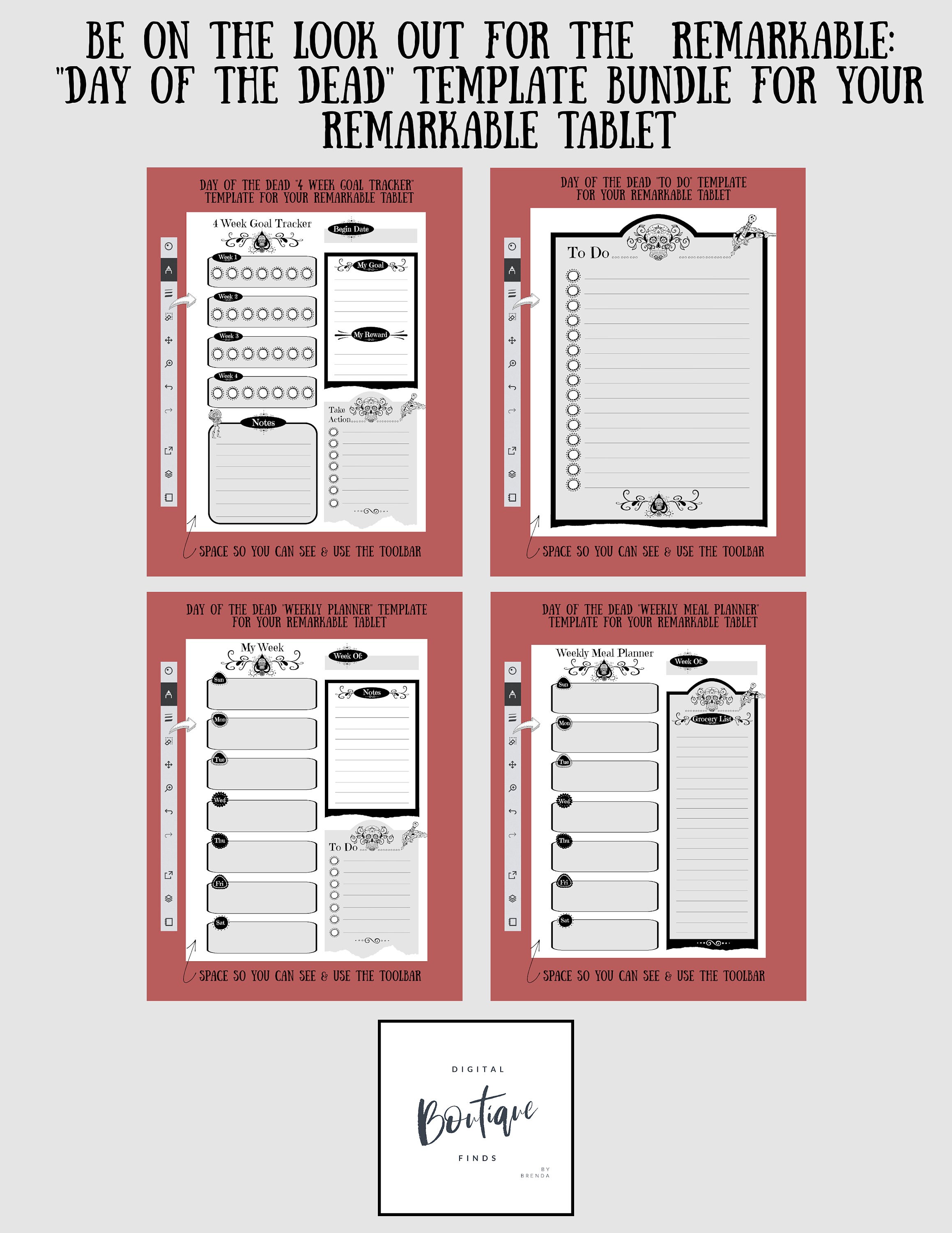 Remarkable 1 & 2 | Template Bundle II for Your Remarkable 1 or 2 Tablet ...