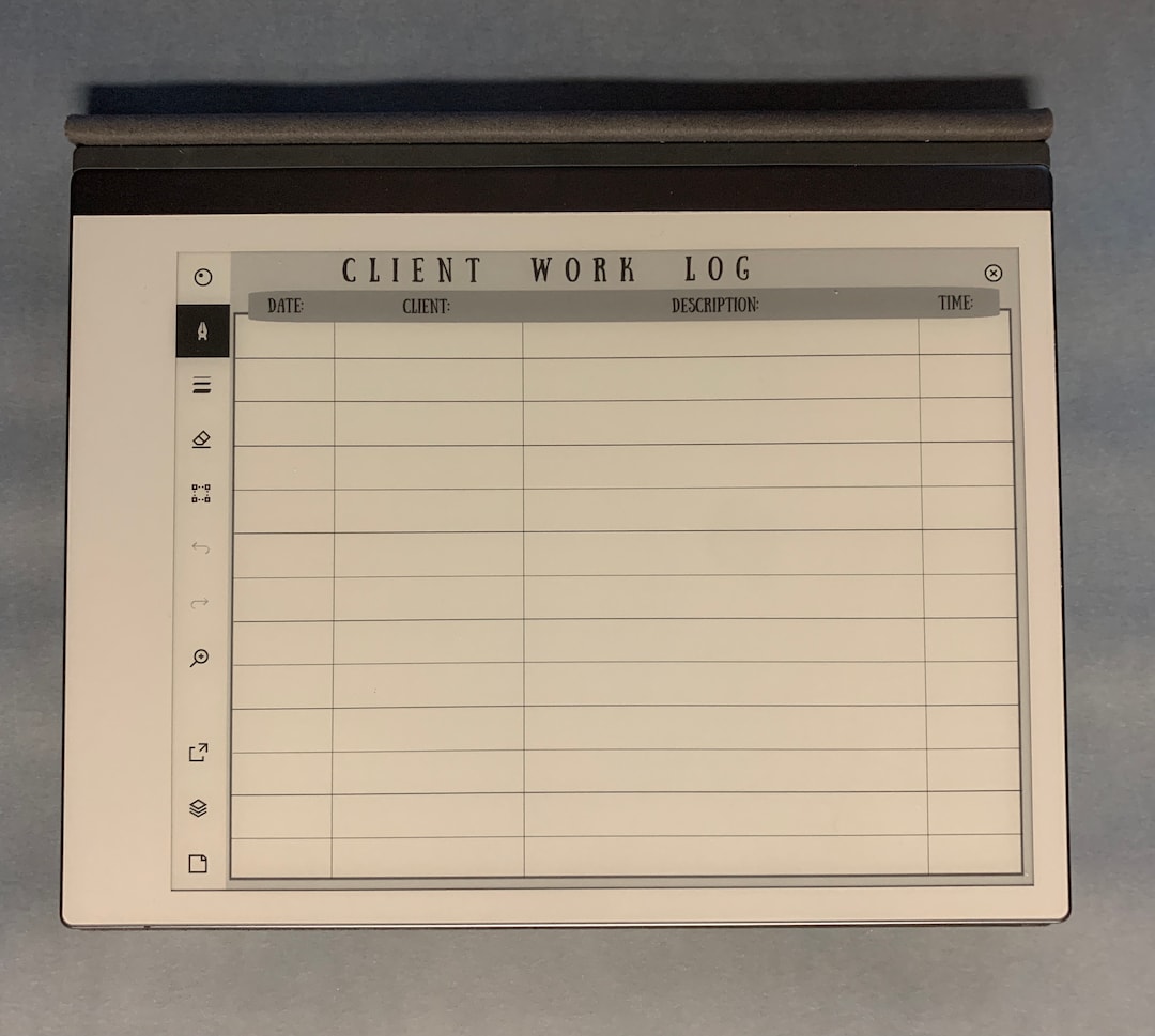 Remarkable | Client Work Log / Time Sheet - (1872x1404 Resolution) - Etsy